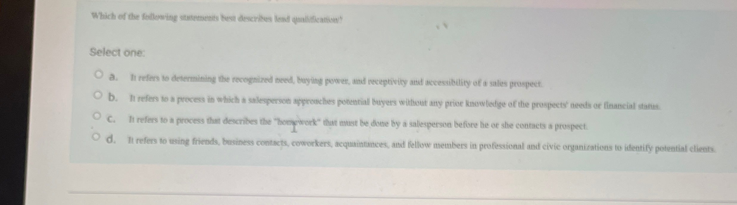 Solved Select one:If refers to deternsining the recognized | Chegg.com