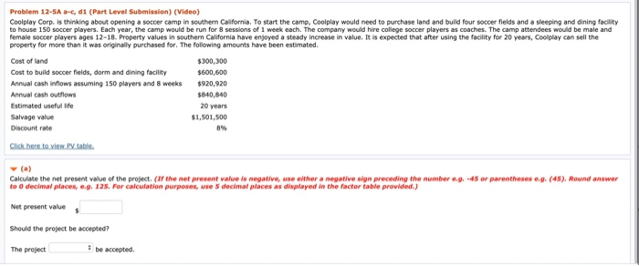 Solved Problem 12-5A -c, d 1 (Part Level Submission) (Video) | Chegg.com