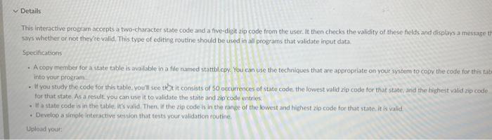 Solved This interactive program accepts a two-character | Chegg.com