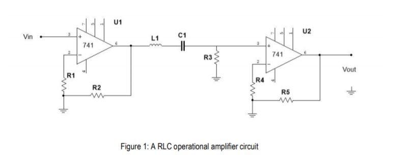 Solved Figure 1: A RLC operational amplifier circuit | Chegg.com