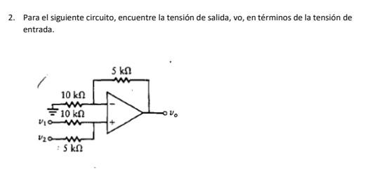 Solved Para el siguiente circuito, encuentre la tensión de | Chegg.com