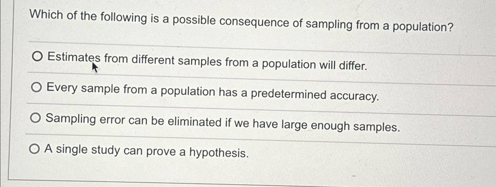 Solved Which of the following is a possible consequence of | Chegg.com