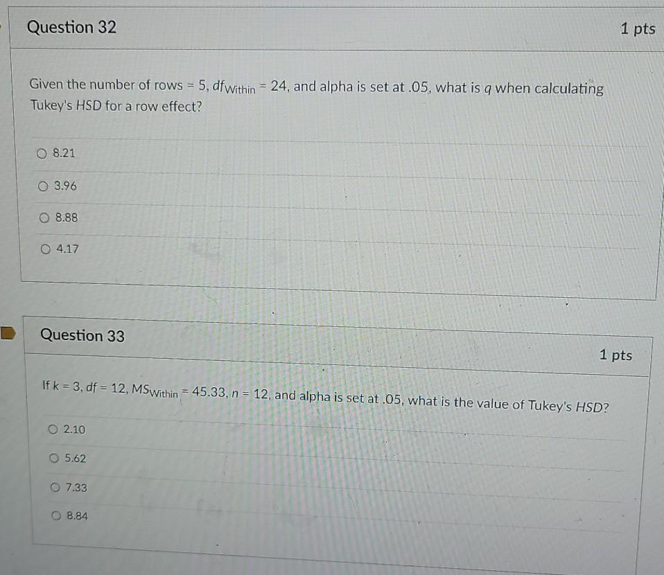 Solved In a 2 x 3 between-subjects ANOVA with dfWithin = 17 | Chegg.com