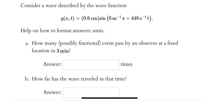 Solved Consider a wave described by the wave function | Chegg.com