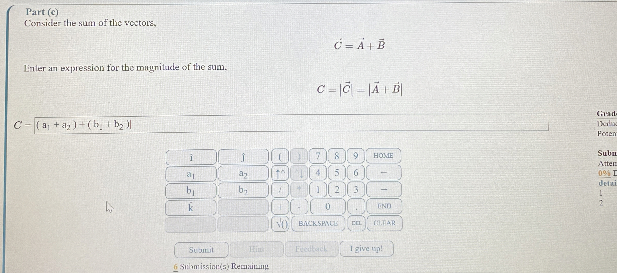 Solved Part (c)Consider the sum of the | Chegg.com