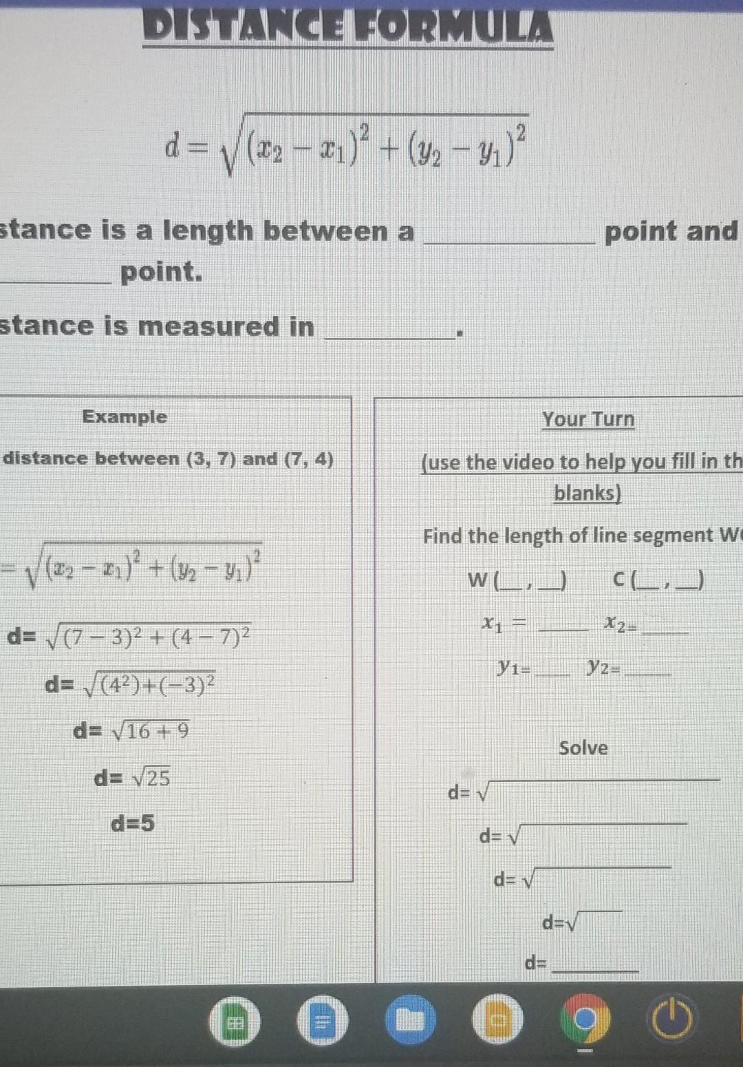 Solved DISTANCE FORMULA d= 7 (12 – 21) 21)? + (42 - ) point | Chegg.com