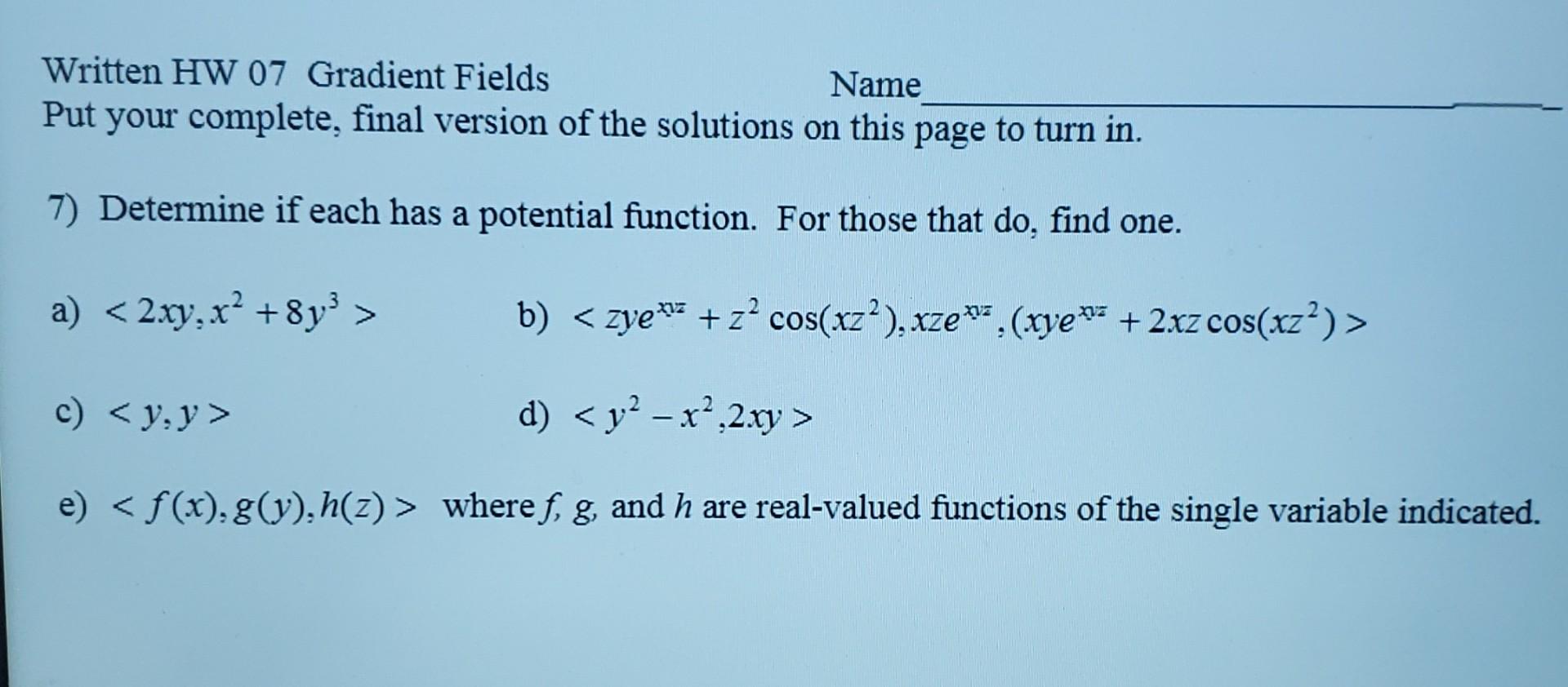 Solved Name Put your complete, final version of the | Chegg.com
