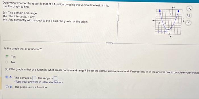 Solved Determine whether the graph is that of a function by | Chegg.com