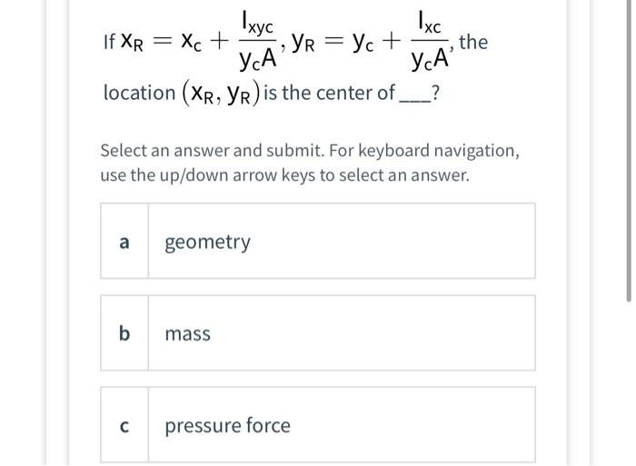 Solved lxc In the equation XR = Xc + (Xc, y)is Ayc the plane | Chegg.com