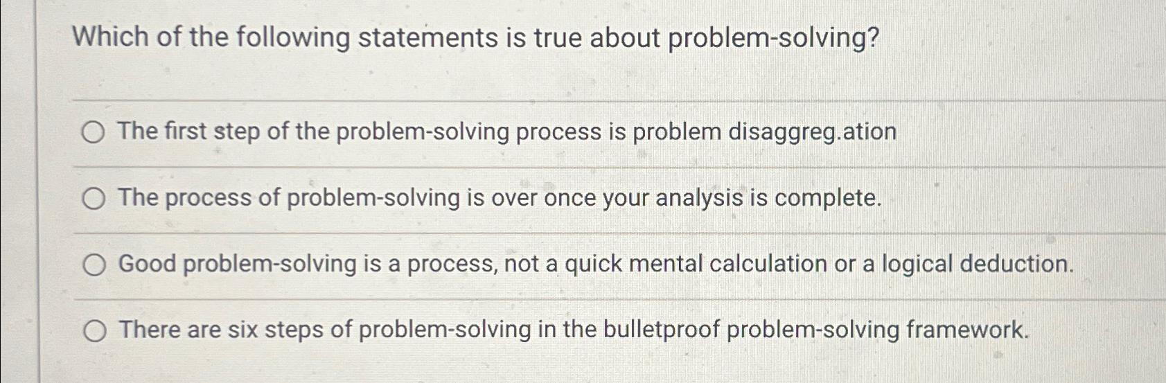 Solved Which of the following statements is true about | Chegg.com
