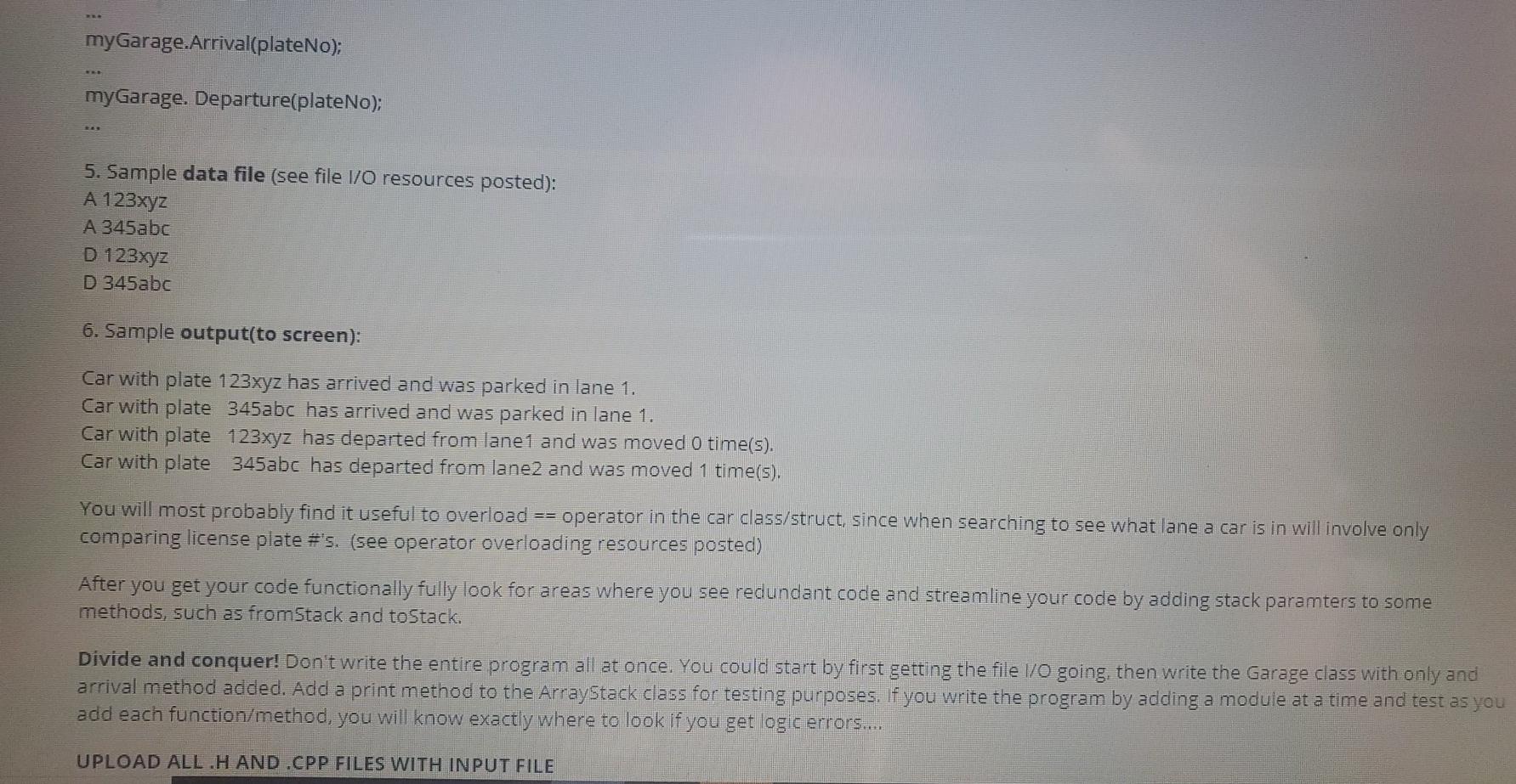 Solved The Parking Garage The CSC326 Parking Garage contains | Chegg.com
