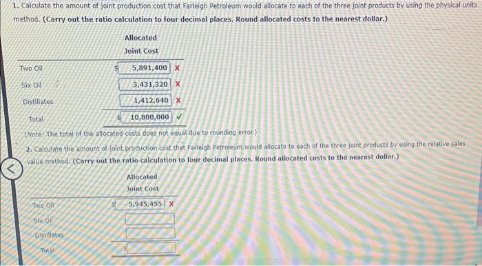 Solved Physical Units Method, Relative Sales Value Method | Chegg.com