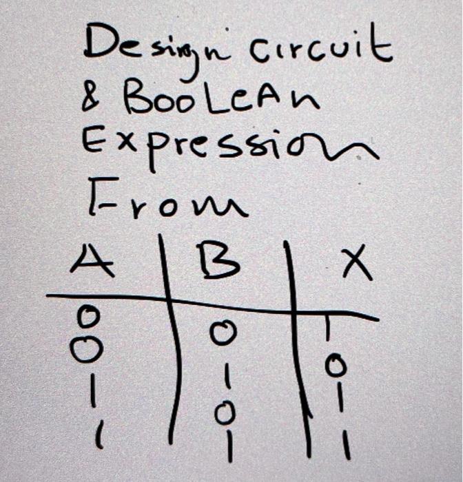 Solved Design Circuit & Boo Lean Expression From д A B 3 X Х | Chegg.com