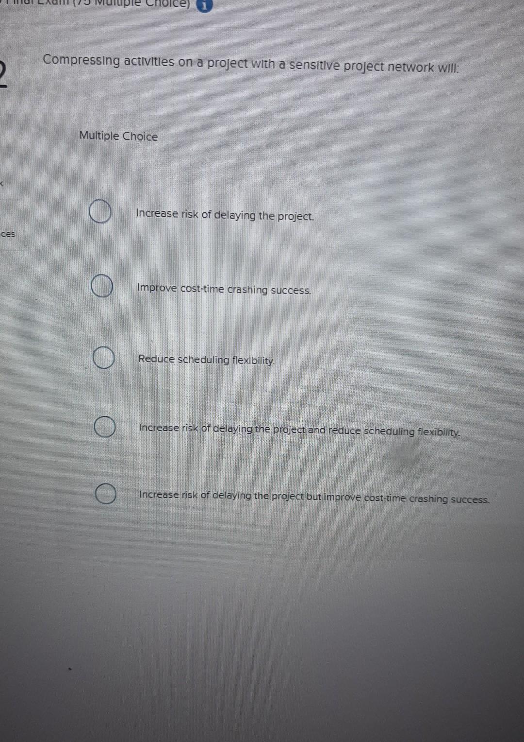 Solved 2 des Compressing activities on a project with a | Chegg.com
