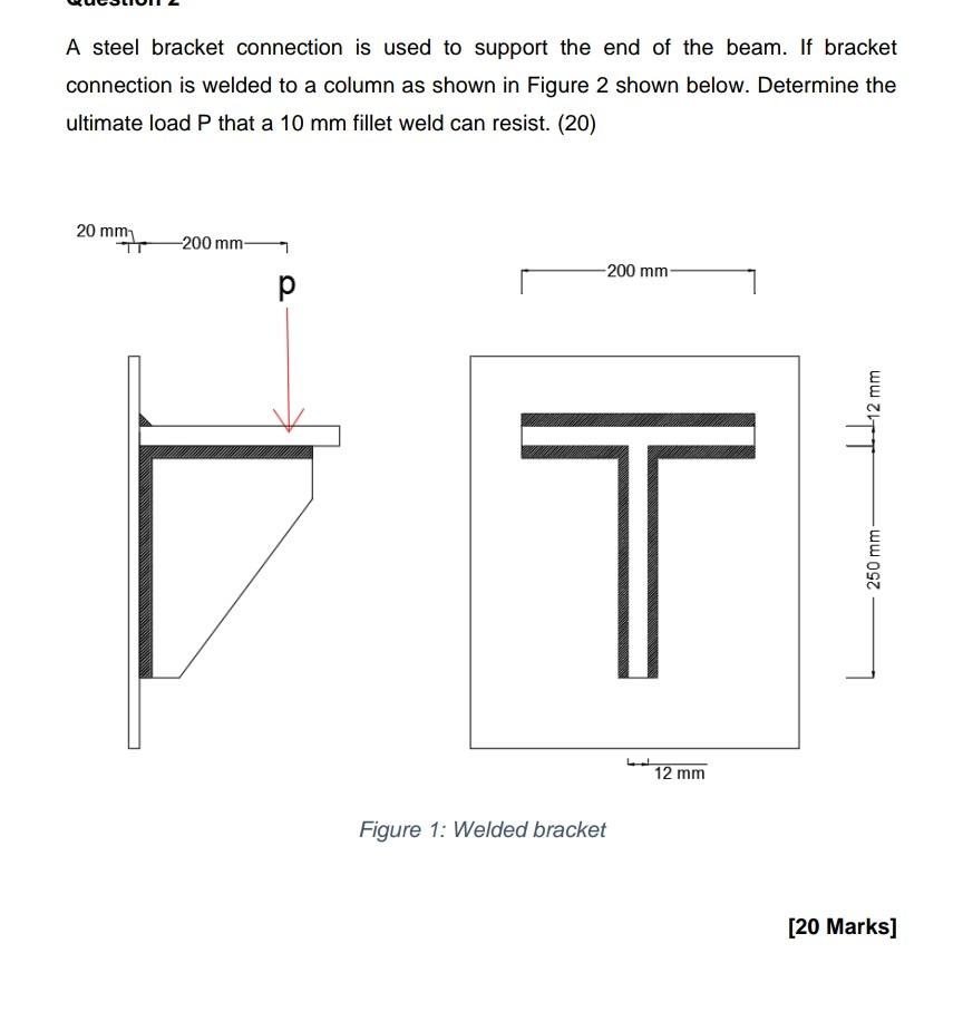 Solved A steel bracket connection is used to support the end | Chegg.com