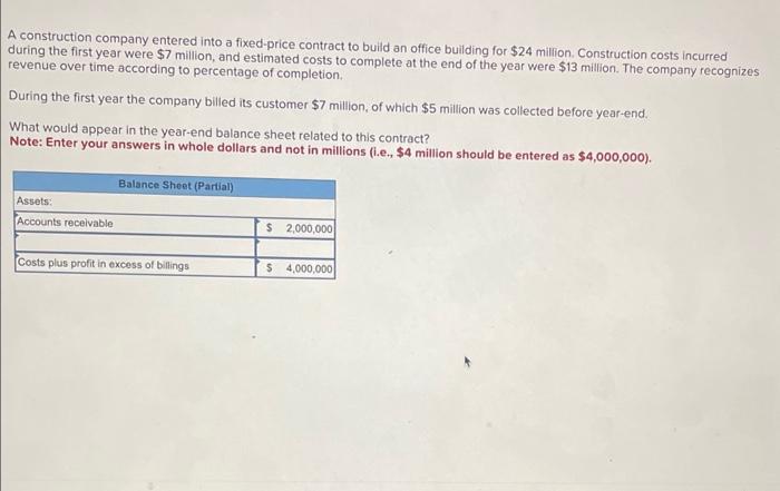 Solved A construction company entered into a fixed-price | Chegg.com