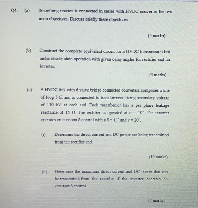 Solved (a) Smoothing reactor is connected in series with | Chegg.com
