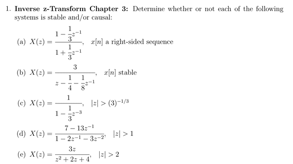 Solved Inverse z-Transform Chapter 3: Determine whether or | Chegg.com