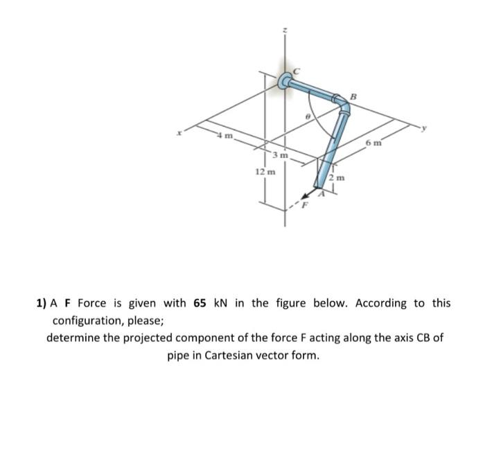 Solved 1) A F Force is given with 65kN in the figure below. | Chegg.com
