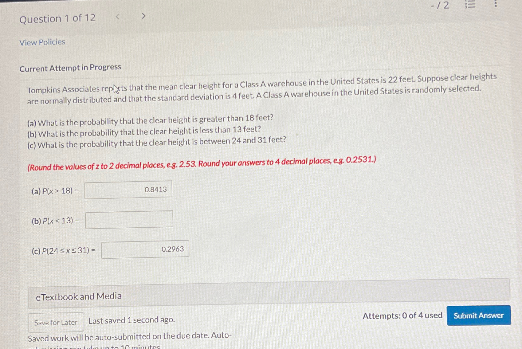Solved Question 1 ﻿of 12View PoliciesCurrent Attempt in | Chegg.com