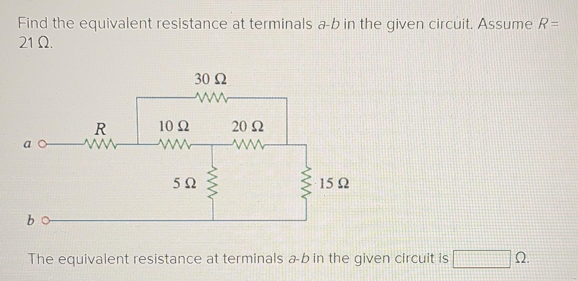 Solved Find the equivalent resistance at terminals a-b in | Chegg.com