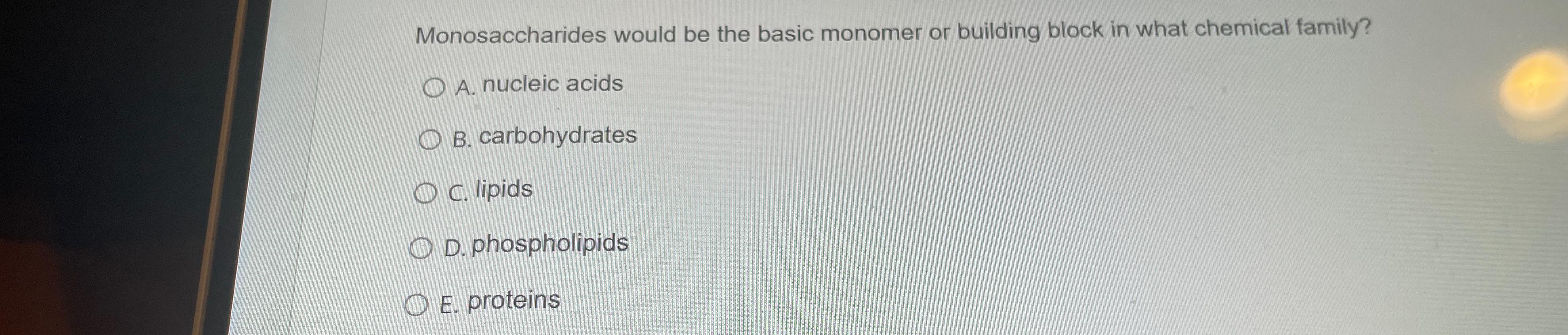 Solved Monosaccharides would be the basic monomer or | Chegg.com