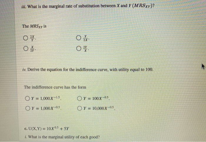 Solved Consider each of the following utility functions. a. | Chegg.com