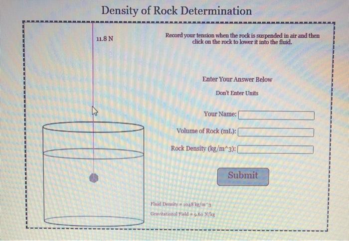 Solved Density of Rock Determination 17.7N Record your | Chegg.com