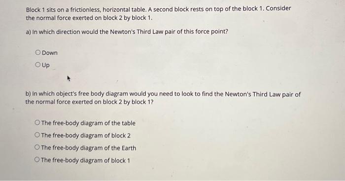Solved Block 1 sits on a frictionless, horizontal table. A | Chegg.com