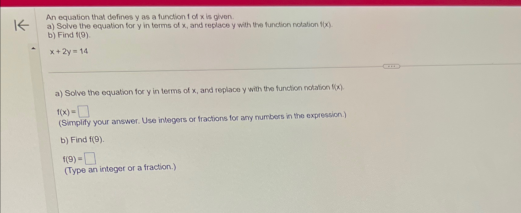 Solved An equation that defines y ﻿as a function f ﻿of x ﻿is | Chegg.com