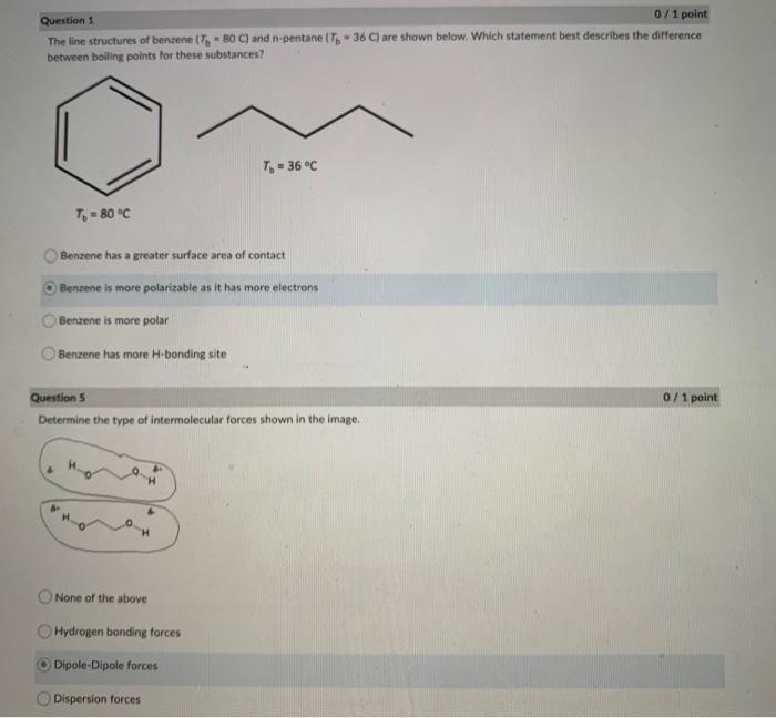 Solved Question 1 0/1 point The line structures of benzene | Chegg.com