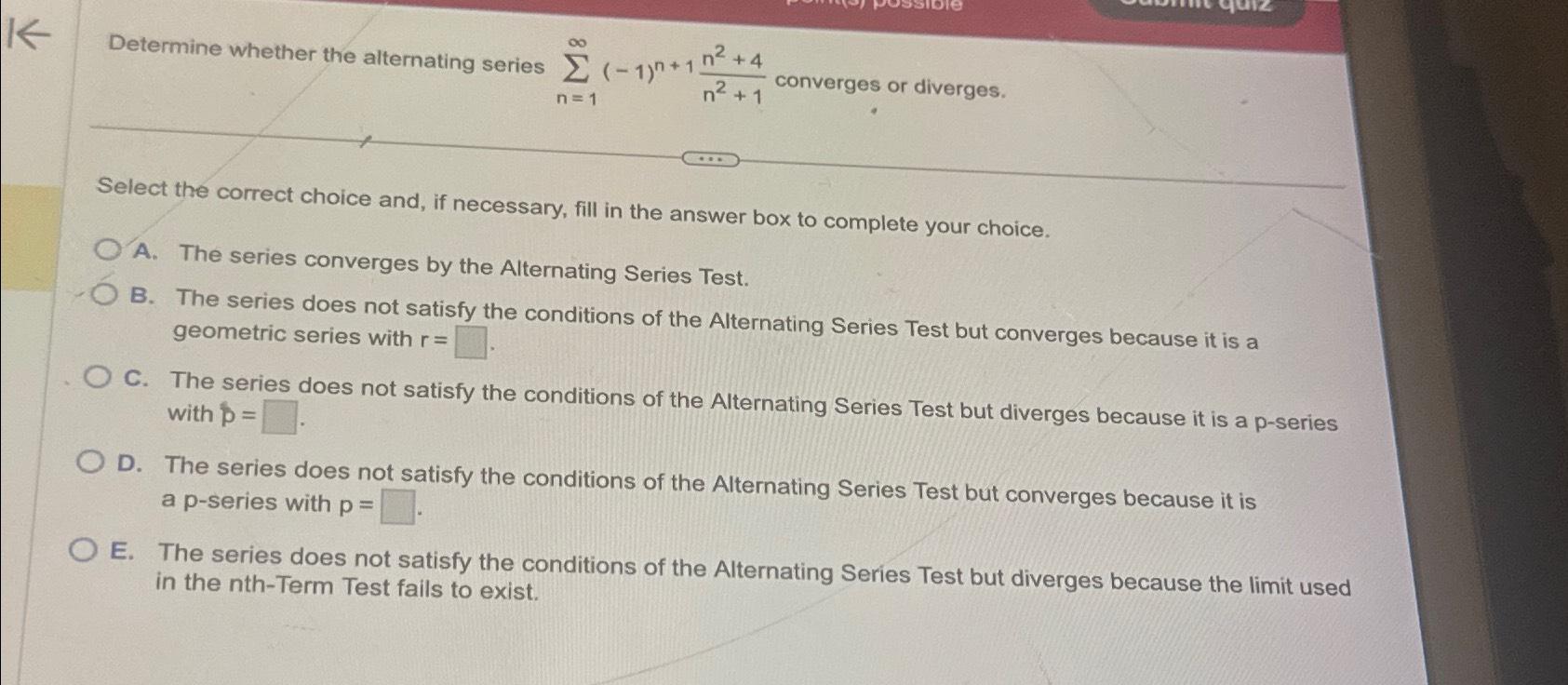 Solved Determine whether the alternating series | Chegg.com