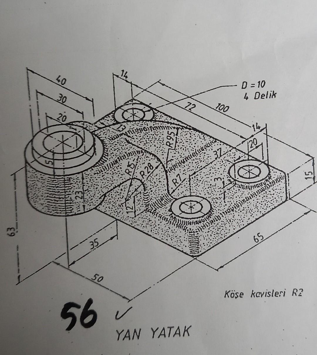 Solved Draw orthographic views(front view top view and side | Chegg.com