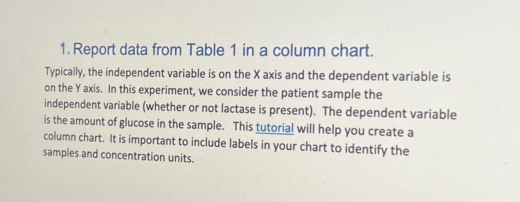 Solved Report data from Table 1 ﻿in a column | Chegg.com