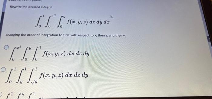 Solved Rewrite the iterated integral | Chegg.com