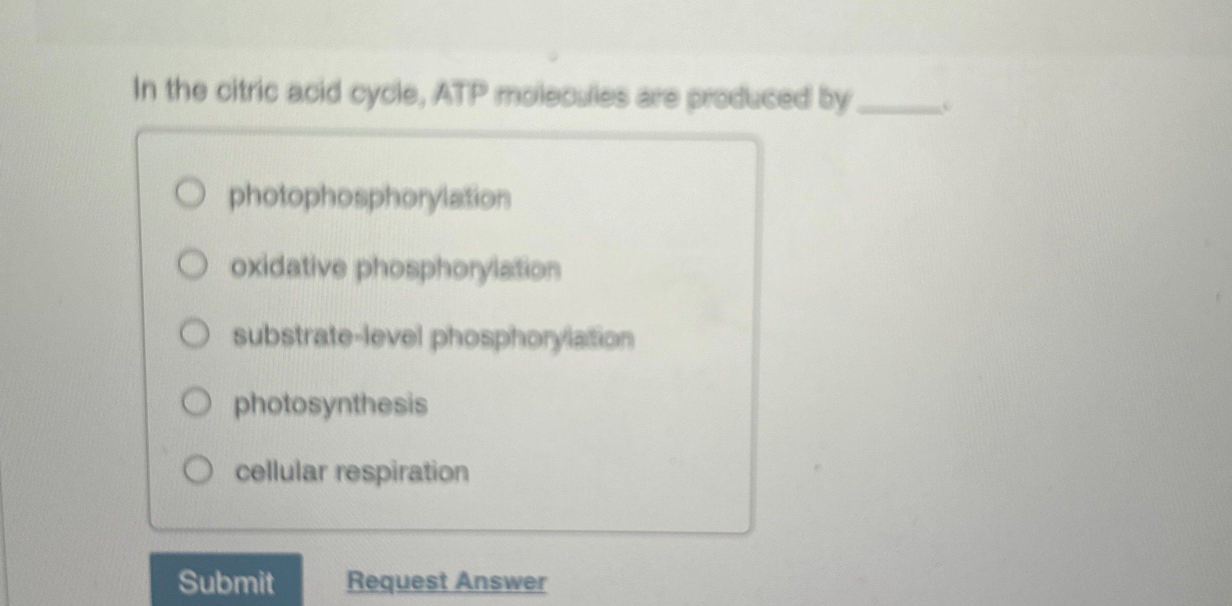 Solved In the citric acid cycle, ATP molecules are produced | Chegg.com