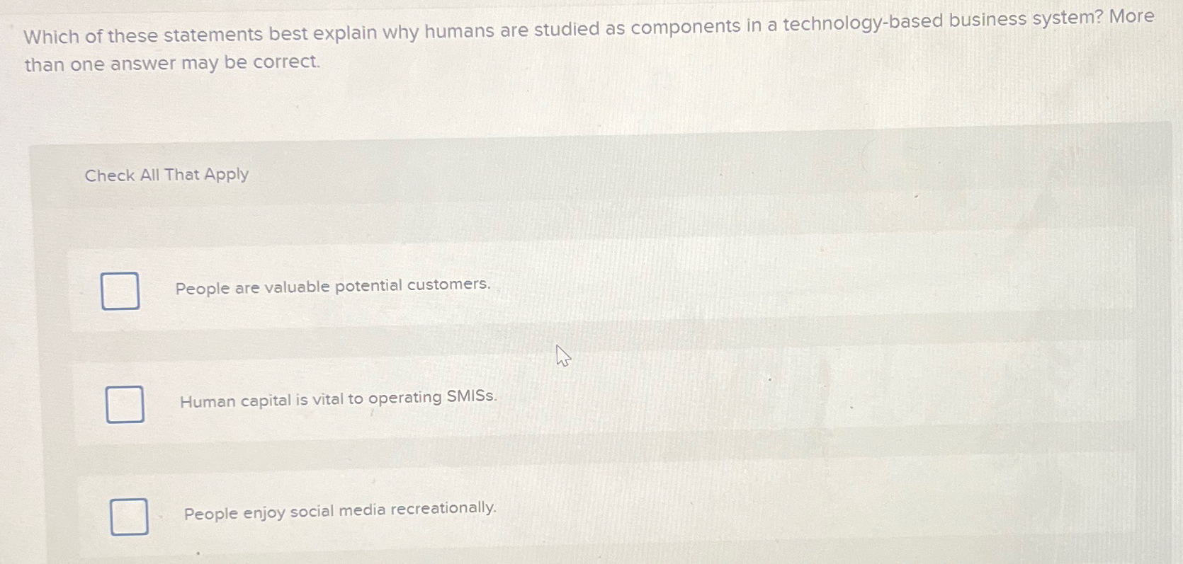 Solved Which of these statements best explain why humans are | Chegg.com