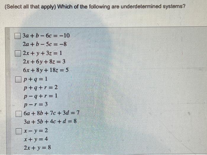 Solved (Select all that apply) Which of the following are | Chegg.com