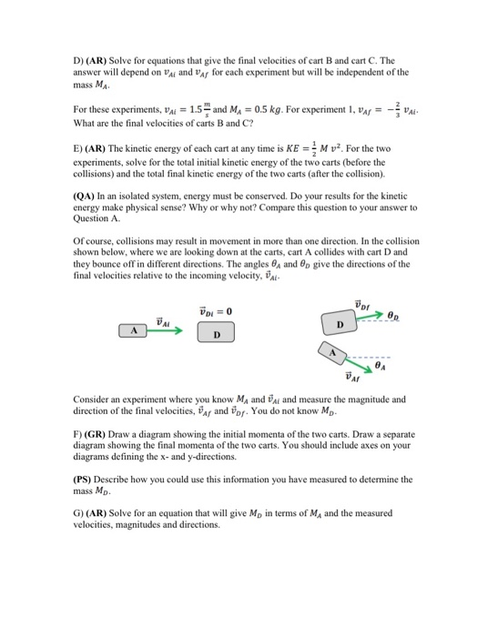 Solved You are doing collision experiments with carts on a | Chegg.com