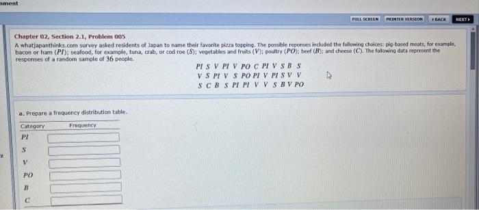 Solved nment FULL SCREEN PRINTER VERSTON * BLACK NEXT | Chegg.com