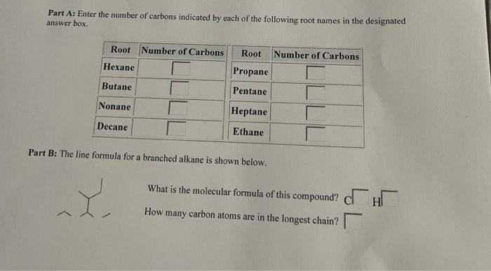 Solved Part A: Enter the number of carbons indicated by each | Chegg.com