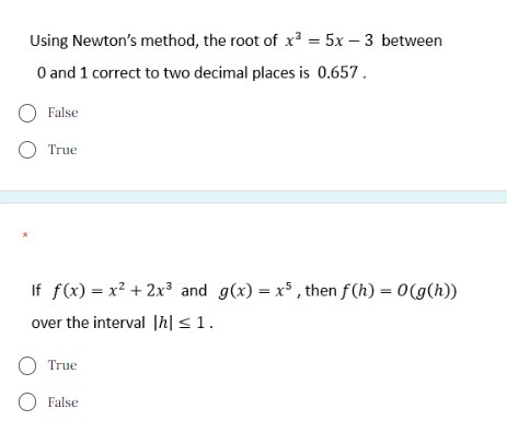 Solved Using Newton's method, the root of x3=5x-3 ﻿between0 | Chegg.com