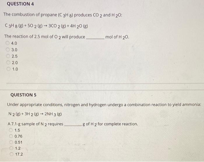 Solved The combustion of propane (C3H8) in the presence of | Chegg.com