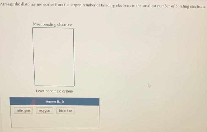 Solved Arrange the diatomic molecules from the largest | Chegg.com