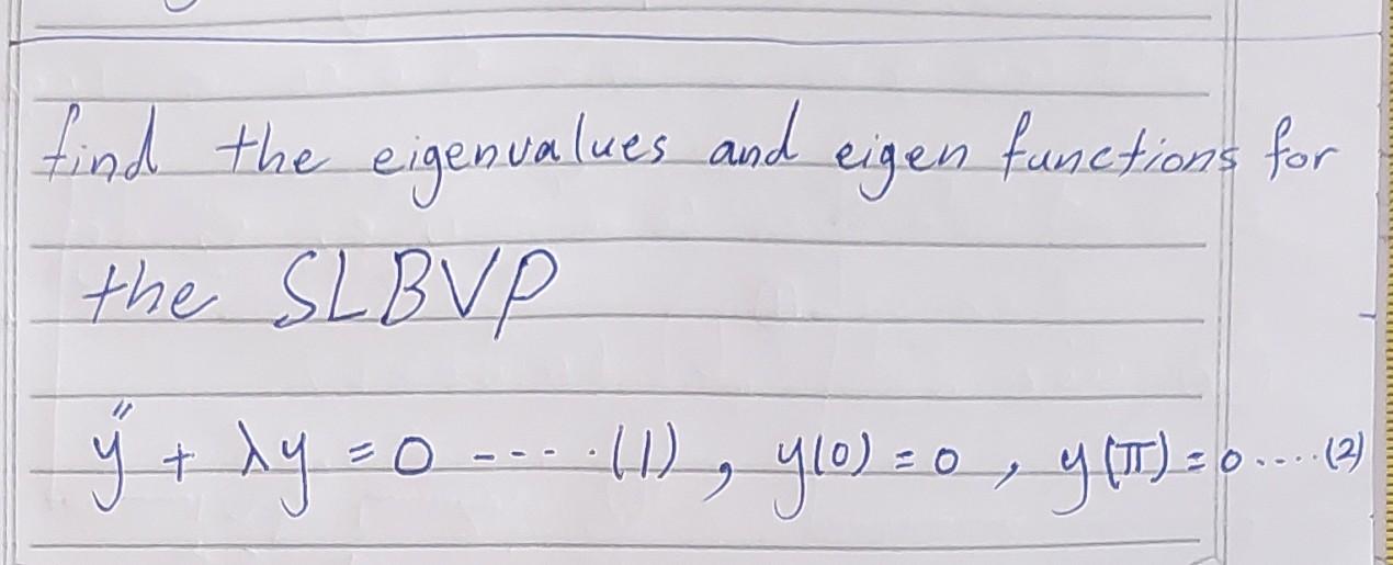 Solved y′′+λy=0 | Chegg.com