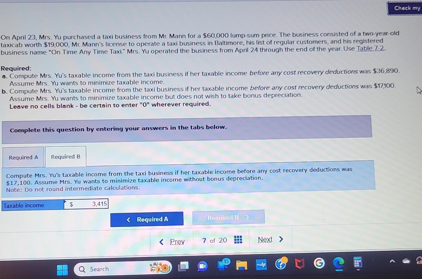 On April 23, Mrs. Yu purchased a taxi business from | Chegg.com