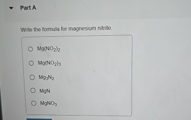 High Quality SOLUTION Part AWrite the formula for magnesium | Chegg.com