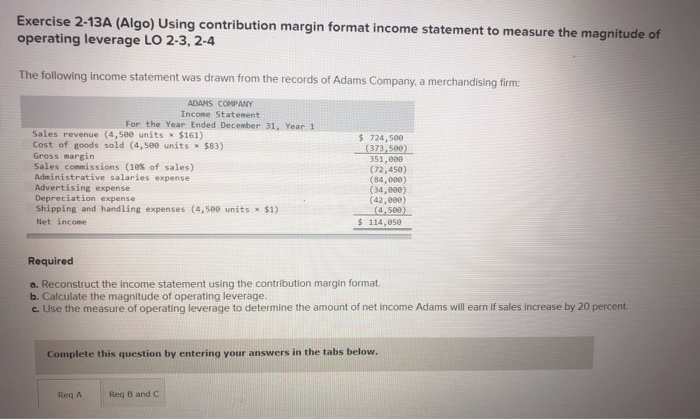 Solved Exercise 2-8A (Algo) Fixed versus variable cost | Chegg.com