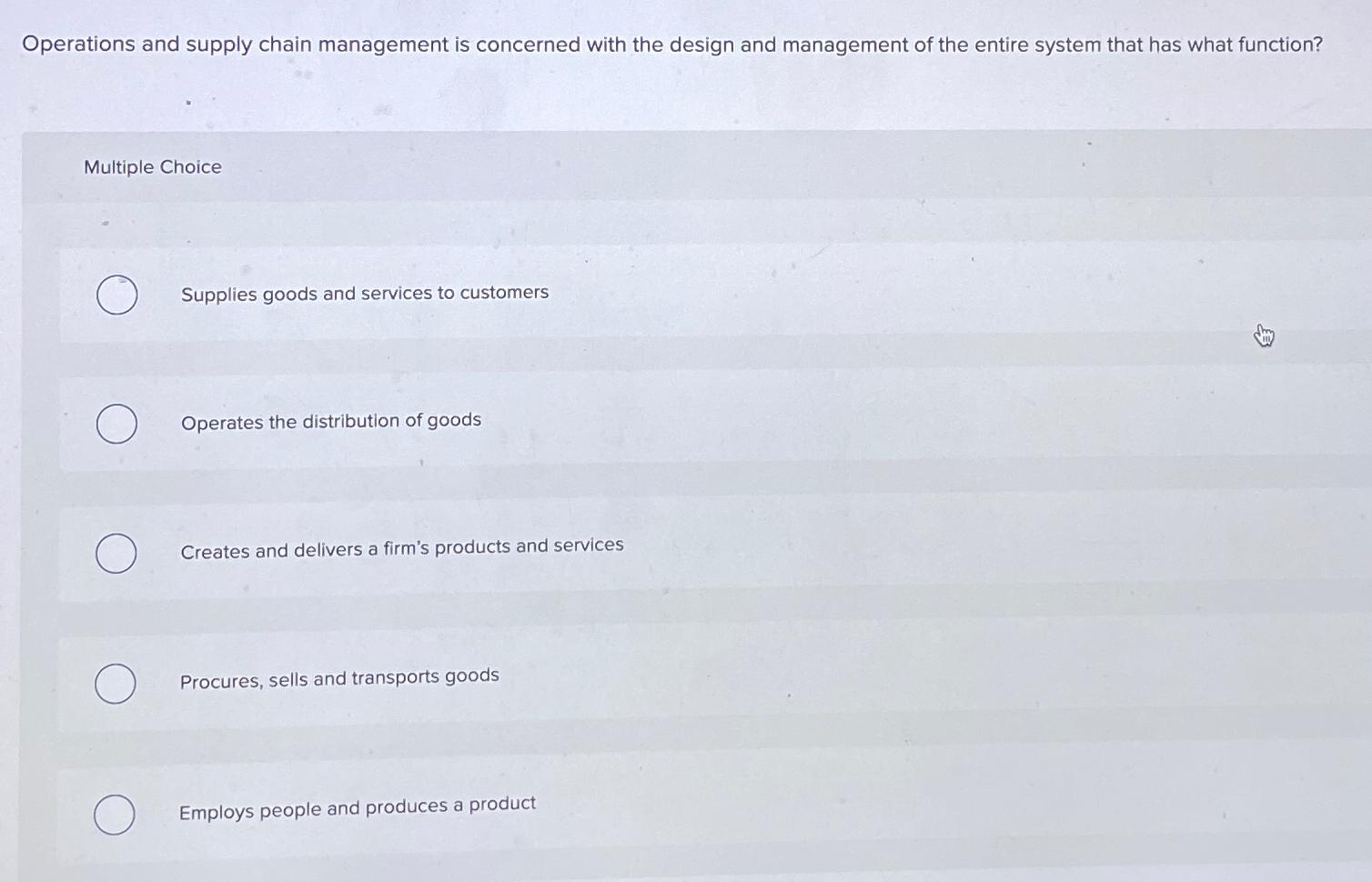 Solved Operations and supply chain management is concerned | Chegg.com