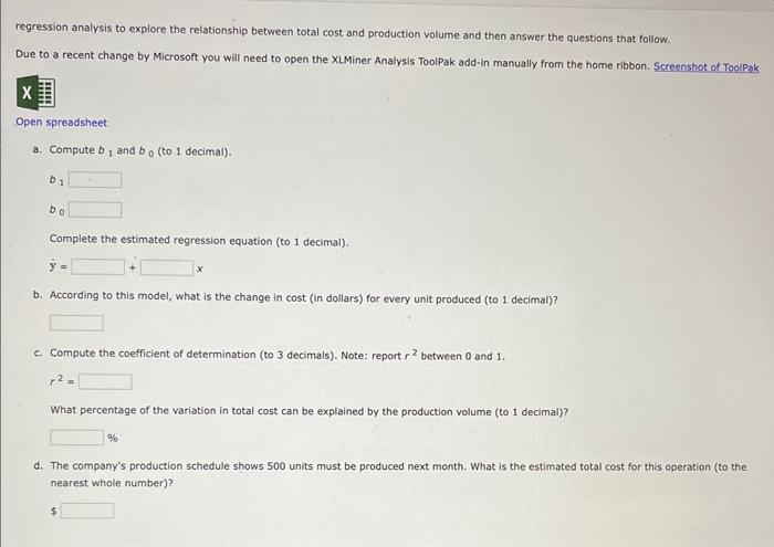 Solved regression analysis to explore the relationship | Chegg.com